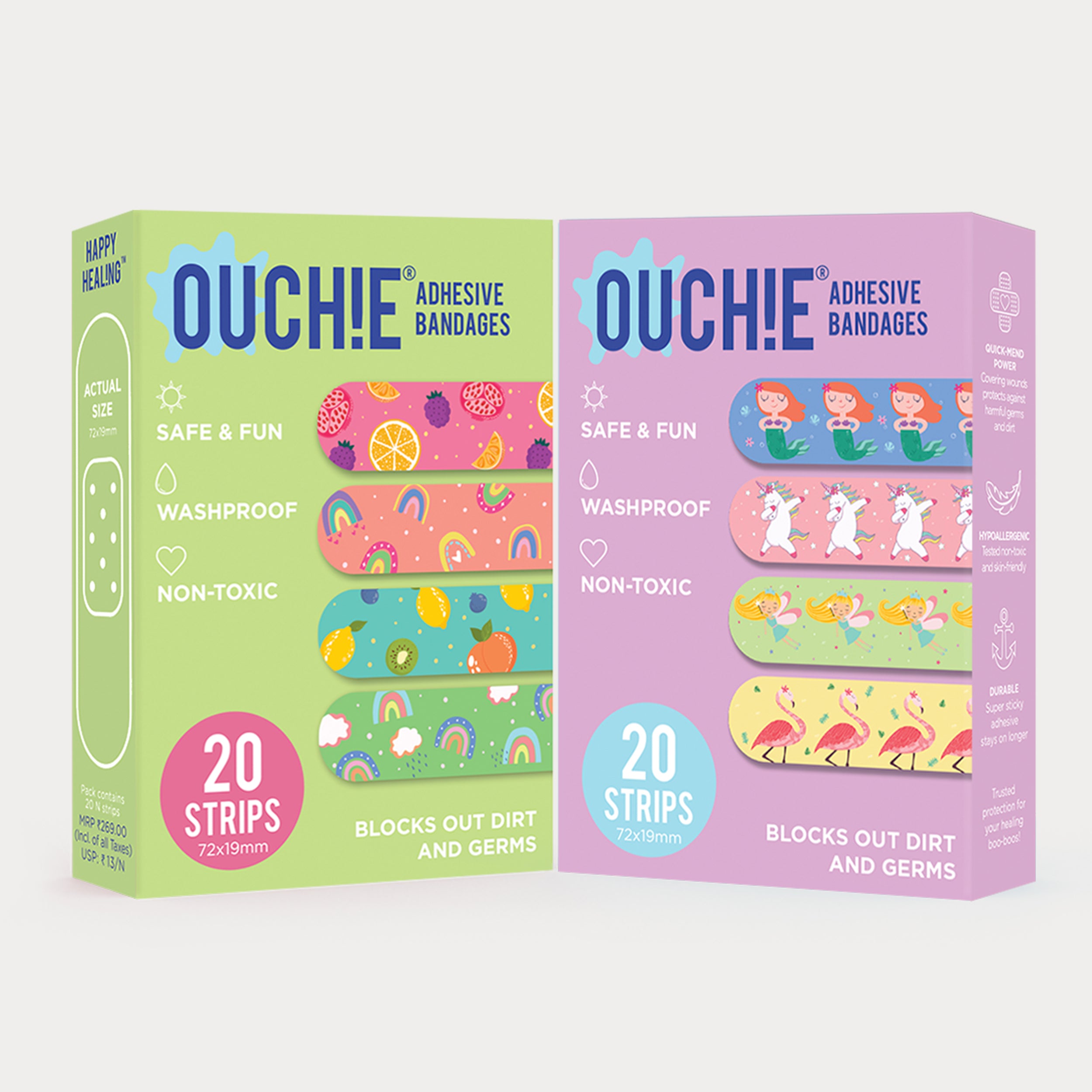 Double Combo: Tropical Burst & Fantasy Creatures (40 Bandages) – Ouchie